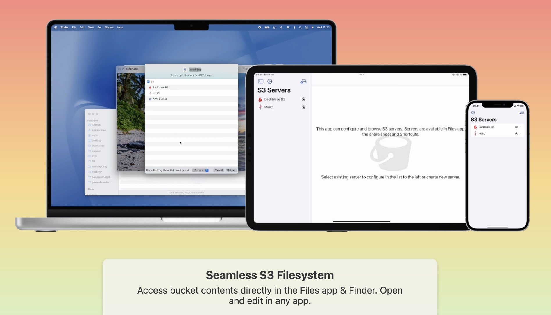 S3 Files for iPhone, iPad & Mac